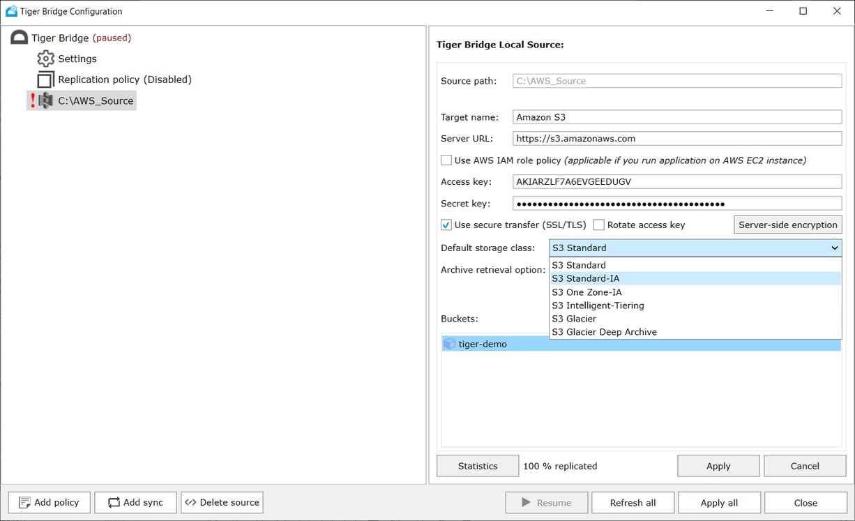 Tiger Bridge Deployment for AWS